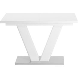 OTTO home Esstisch &raquo;Elbach&laquo; Hochglanz wei&szlig;, Ausziehtisch 120-160 cm, Esszimmer wei&szlig; B/H/T: 160cm x 76cm x 80cm