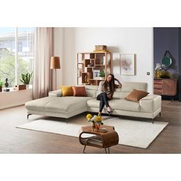W.Schillig Ecksofa &raquo;Piedroo, Designsofa mit tollem Sitzkomfort, elegant und bequem, L-Form&laquo; Kopfteilverstellung, wahlweise mit Sitztiefenverstellung, 