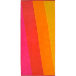 Dyckhoff Strandtuch &raquo;Sunset&laquo; kuscheliges Velours rot Frottiervelours, Baumwolle B/L: 80cmx180cm, 1 Stk., Frottiervelours