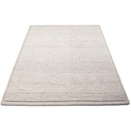 CarpetFine Wollteppich &raquo;Seebu Loop&laquo; rechteckig 10 mm H&ouml;he reine Schurwolle, Kurzflor, grobe Struktur wei&szlig; Schurwolle B : 40cm 1 Stk., 10mm, L: 60cm