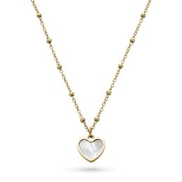 s.Oliver Damen s.Oliver Kette mit Anh&auml;nger &raquo;Pearl Heart, Herz&laquo; mit Perlmutt Edelstahl, L: 50 B: 3mm