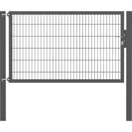 Alberts Zauneinzelt&uuml;r &raquo;Flexo Plus&laquo; anthrazit, verschiedene Abmessungen grau Stahl B/H: 200cm x 120cm