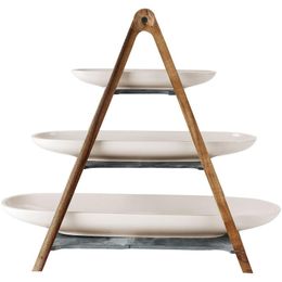 Villeroy & Boch Etagere &raquo;Artesano Original Eye Catcherset&laquo; Geeignet f&uuml;r Obst, Baguette oder Antipasti wei&szlig; Massivholz, Porzellan Einheitsgr&ouml;&szlig;e