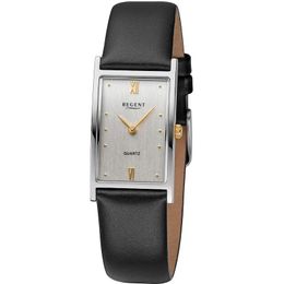 Regent Uhren Regent Damen Quarzuhr &raquo;F1508 - 33059011&laquo; Armbanduhr, Damenuhr, Titangeh&auml;use, Lederarmband, eckig schwarz Einheitsgr&ouml;&szlig;e
