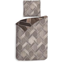 Wendebettw&auml;sche &raquo;Murdock&laquo; 2 100% Baumwolle, hochwertiges Mako-Satin, Bettw&auml;sche ab 135x200 cm. braun Mako-Satin, Obermaterial: 100% Baumwolle B/L: 