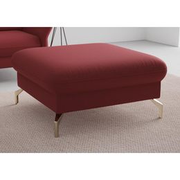 Sit & More sit&more Hocker &raquo;Fashion&laquo; inklusive Federkern, mit satinierten Nickelf&uuml;&szlig;en rot B/H/T: 89cm x 45cm x 89cm, Luxus-Microfaser ALTARA NUBUCK ,mit 