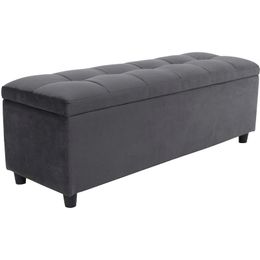 Quelle Bettbank &raquo;Abgesteppt&laquo; Mit Stauraum, auch als Garderobenbank geeignet, Polsterbank grau Holzwerkstoff, Massivholz, Polyester B/H/T: 120cm x 42,5cm x 