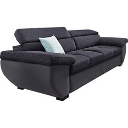 COTTA 2,5-Sitzer &raquo;Speedway&laquo; Big-Sofa mit Kopfteilverstellung grau Kunstleder SOFTLUX / Luxus-Microfaser (100% Polyester);Flachgewebe (100% Polyester) 