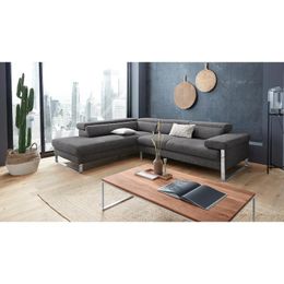 W.Schillig Ecksofa &raquo;finn, toller Sitzkomfort, L-Form, hochwertige Verarbeitungsdetails&laquo; German Design Award 2016, Fu&szlig;gestell Chrom gl&auml;nzend, Breite 