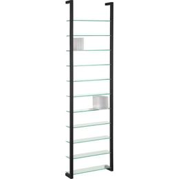 SPINDER DESIGN Wandregal &raquo;CUBIC&laquo; Metall, Tiefe 13 cm schwarz Glas, Metall B/H/T: 46cm x 167cm x 13cm, 11 Stk. offene F&auml;cher, 11 F&auml;cher