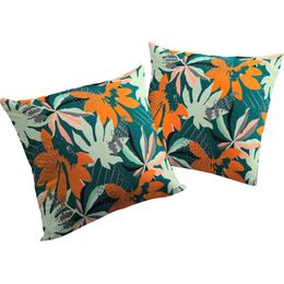 Adam Dekokissen &raquo;Jungle&laquo; GOTS zertifiziert - Kissenh&uuml;lle ohne F&uuml;llung, 1 St&uuml;ck orange Baumwolle B/L: 40cm x 40cm, 1 Stk.