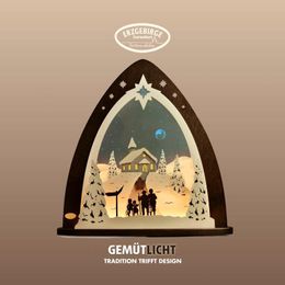 Weigla Lichterbogen &raquo;LED Bergkapelle, Lichterspitze aus Holz & Acrylglas, Made in Germany&laquo; 1 Stk. Erzgebirge garantiert, Weihnachtsdeko Innen, 