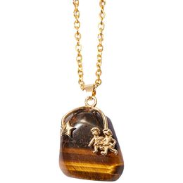 Firetti Herren Kette mit Anh&auml;nger &raquo;Schmuck Geschenk Halsschmuck Anker/Halskette Sternzeichen Geburtsstein&laquo; Made in Germany - mit Edelstein gold 