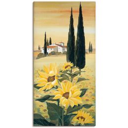 Artland Leinwandbild &raquo;S&uuml;dliche Weite&laquo; Blumen 1 Stk. tlg. auf Holzrahmen gespannt gelb Leinwand B/H/T: 20cm x 40cm, Leinwandbild Blumen Hochformat, 1 Stk.