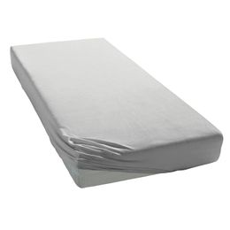 Elegante Spannbettlaken &raquo;Uni Zwirn-Jersey&laquo; aus hochwertigem Garn grau Mako-Jersey, Obermaterial: 97% Baumwolle, 3% Elasthan 1 Stk., Mako-Jersey, 140-160x190-