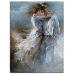 Artland Leinwandbild &raquo;Private Bekanntgabe&laquo; Paar 1 Stk. tlg. auf Holzrahmen gespannt grau Leinwand B/H/T: 60cm x 80cm, Leinwandbild Paar Hochformat, 1 Stk.