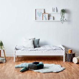 Home Affaire Kinderbett &raquo;ECO One, Einzelbett, skandinavisches Design&laquo; wahlweise mit Matratze, Liegefl&auml;che 70x160 cm wei&szlig; Matratzenbezug: 100% 