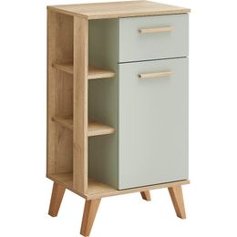 Unterschrank &raquo;Quickset Badschrank mit 1 Schublade, 1 T&uuml;r, seitlichen Ablagen&laquo; Badezimmer-Unterschrank inkl. T&uuml;rd&auml;mpfer, 50,5 cm breit braun 