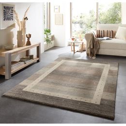 Theko Wollteppich &raquo;Memu ZO-7406-24&laquo; rechteckig 12 mm H&ouml;he Gabeh Design, reine Wolle, besonders flach, handgewebt, warme Farben Schurwolle B : 250cm 1 