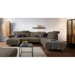 Home Affaire Wohnlandschaft &raquo;Manhattan U-Form&laquo; 2 Sitze mit elektrischer Relaxfunktion, verstellbare Armlehnen grau Luxus Microfaser2 (90% Polyester, 