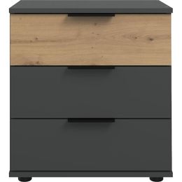 wimex Nachtkonsole &raquo;Gibraltar&laquo; in 2 H&ouml;hen, wahlweise im 2er Set grau Holzwerkstoff B/H/T: 52cm x 56cm x 38cm, 1 Nachtkonsole, 3 Stk.