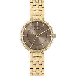 Jacques Lemans Damen Quarzuhr &raquo;Milano&laquo; Armbanduhr, Damenuhr, Edelstahlarmband, analog gold Einheitsgr&ouml;&szlig;e