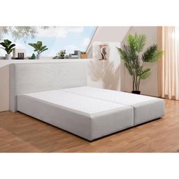 Home Affaire Boxspringbett &raquo;&Aring;by&laquo; In Cord Bezug, wahlweise mit und ohne Matrazte erh&auml;ltlich grau Cord ohne Matratze/ohne Topper, Liegefl&auml;che B/L: 200cm