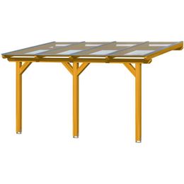 Skan Holz Terrassendach &raquo;Andria&laquo; Leimholz braun Polycarbonat (PC) B/H/T: 434cm x 264cm x 300cm
