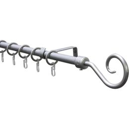 Gardinia Gardinenstange &raquo;Set Metall&laquo; 1 l&auml;ufig-l&auml;ufig ausziehbar 1-Lauf silber Aluminium B/L: 240cm, 1 Stk., 1 l&auml;ufig
