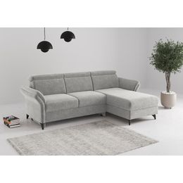 Sit & More sit&more Ecksofa &raquo;Glendale, L-Form&laquo; inkl. Kopfteilverstellung,wahlweise mit Vorziehsitz und Bettkasten grau 100% Polyester B/H/T: 253cm x 84cm x 166cm