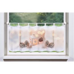 Home Wohnideen Scheibengardine &raquo;LATERNE&laquo; Schlaufen 1 Stk. tlg. HxB: 45x120 beige Voile, Polyester 45cm, Schlaufen, 120cm