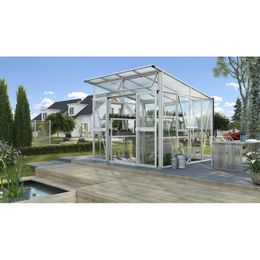 Vitavia Gew&auml;chshaus &raquo;Aura 7800&laquo; Alu-Profile, 3 mm Sicherheitsglas, Dach 10 mm Hohlkammerplatten silber B/H/T: 267cm x 242,3cm x 295cm