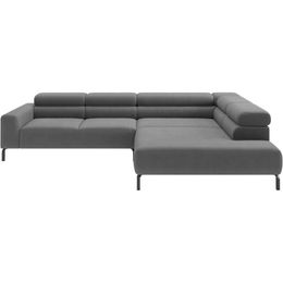 Home Affaire Ecksofa &raquo;Antonelli, L-Form, incl. Kopfteilverstellung, Breite 312 cm&laquo; wahlweise elektrische Sitztiefenverstellung grau 100% Polyester B/H