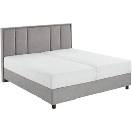 ATLANTIC HOME COLLECTION Boxbett &raquo;ARLA&laquo; mit Taschen-Federkernmatratze und Bettkasten grau Struktur flausch, Liegefl&auml;che B/L: 180cm x 200cm, H2 + H2, 