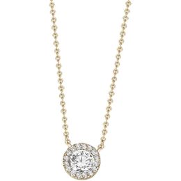 Firetti Damen Kette mit Anh&auml;nger &raquo;Schmuck Geschenk Gold 585 Halsschmuck Halskette Solit&auml;r&laquo; mit Zirkonia (synth.) gold Gelbgold 585, L: 45 B: 1,1mm