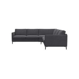 FLEXLUX Ecksofa &raquo;Fiore, L-Form, bequem und komfortabel durch hochwertigem Sitzaufbau&laquo; schmale Armlehnen, Kaltschaum, F&uuml;&szlig;e Alu+schwarz grau 100% 