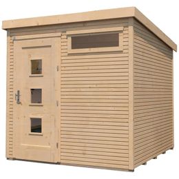 Weka Gartenhaus &raquo;Komfort Gr.2&laquo; beige Massivholz Fu&szlig;boden im Gartenhaus, ohne Dacheindeckung