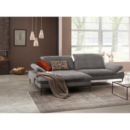 W.Schillig Ecksofa &raquo;enjoy&MORE, Designsofa, elegant und bequem, L-Form&laquo; Sitztiefenverstellung, F&uuml;&szlig;e bronze pulverbeschichtet, Breite 294 cm grau 
