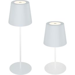 B.K.LICHT Au&szlig;en-Tischleuchte &raquo;BK_TL1594 Akku LED Tischlampe, 3-Stufen Touchdimmer, mit USB&laquo; LED-Modul 1 Stk. Extra-Warmwei&szlig; 2.700 K, 200 Lm, 2,5W, IP44, 12h 