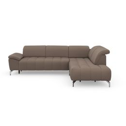 Sit & More sit&more Ecksofa &raquo;Cool L-Form&laquo; wahlweise mit Kopfteilverstellung und Vorziehsitz, motorisch grau B/H/T: 272cm x 79cm x 220cm, Luxus-Microfaser Paris, 