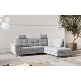 Sit & More sit&more Ecksofa &raquo;Zora&laquo; wahlweise mit Schlaffunktion und Bettkasten grau 95% Polyester 5% Polyamid B/H/T: 244cm x 92cm x 212cm, Flachgewebe LINO, 