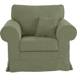OTTO home Sessel &raquo;Shadmoor&laquo; Hussenoptik, in uni oder mit Blumendruck, passend zur Shadmoor-Serie gr&uuml;n 100% Polyester Struktur, B/H/T: 102cm x 102cm x 