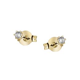 Firetti Damen Paar Ohrstecker &raquo;Schmuck Geschenk Gold 375 Ohrschmuck Solit&auml;r&laquo; mit Brillant - Krappenfassung gold 2,9mm, 0,1 P2 = erkennbare Einschl&uuml;sse