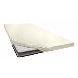 Primera Spannbettlaken &raquo;Elasthan-Feinjersey Topper&laquo; Aus 95% gek&auml;mmter Baumwolle und 5% Elastan beige Jersey-Elasthan, Obermaterial: 95% Baumwolle, 5% Elasthan