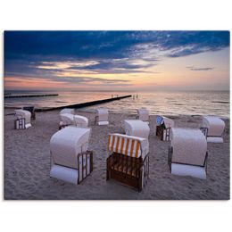 Artland Leinwandbild &raquo;Strandk&ouml;rbe an der Ostsee&laquo; Strand 1 Stk. tlg. auf Holzrahmen gespannt blau Leinwand B/H/T: 60cm x 45cm, Leinwandbild Strand Querformat, 