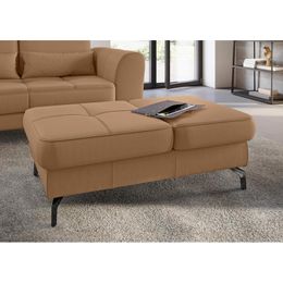 Sit & More sit&more Hocker &raquo;Bendigo&laquo; mit Klappfunktion, Bodenfreiheit 12 cm, wahlweise in 2 Fu&szlig;farben braun B/H/T: 114cm x 42cm x 71cm, NaturLEDER ,mit schwarzem