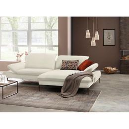 W.Schillig Ecksofa &raquo;enjoy&MORE, Designsofa, elegant und bequem, L-Form&laquo; Sitztiefenverstellung, F&uuml;&szlig;e bronze pulverbeschichtet, Breite 294 cm wei&szlig; 