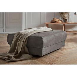 OTTO home Hocker &raquo;Hobro&laquo; in 3 Bezugsstoffen und vielen Farben grau Luxus-Microfaser Lederoptik (100% Polyester);Struktur grob (100% Polyester);