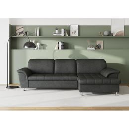 DOMO collection Ecksofa &raquo;FRANZI 278x170x81 cm, Steppung im Sitzbereich, L-Form&laquo; wahlweise mit Bettfunktion, Bettkasten und Kopfteilverstellung grau 