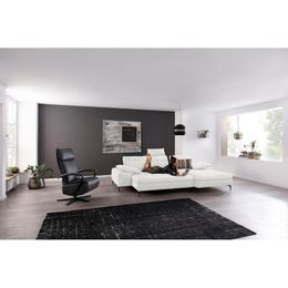 W.Schillig Ecksofa &raquo;valentinoo, Designsofa, bequem, elegant und zeitlos, L-Form&laquo; inklusive Hocker, mit Sitztiefenverstellung, Breite 299 cm wei&szlig; 